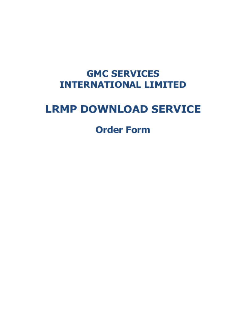 Fillable Online LRMP subscription service user guide and order form ...