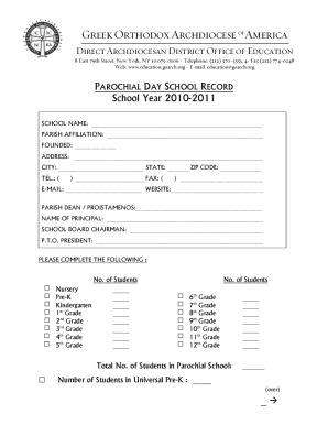 Fillable Online DAY SCHOOL FORM Fax Email Print - pdfFiller
