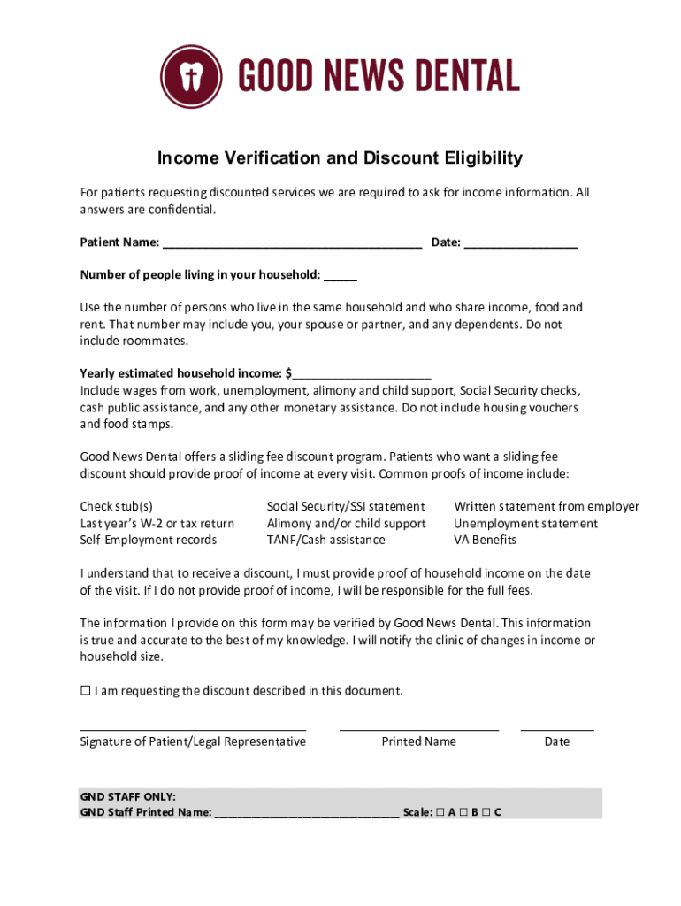 Fillable Online GND Sliding Fee Scale form.docx Fax Email Print - pdfFiller
