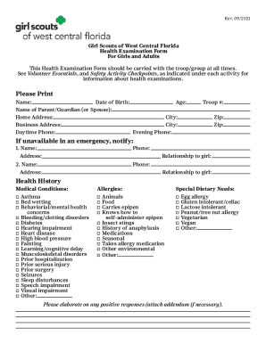 Fillable Online Florida General Medical Physical Examination Form Fax ...