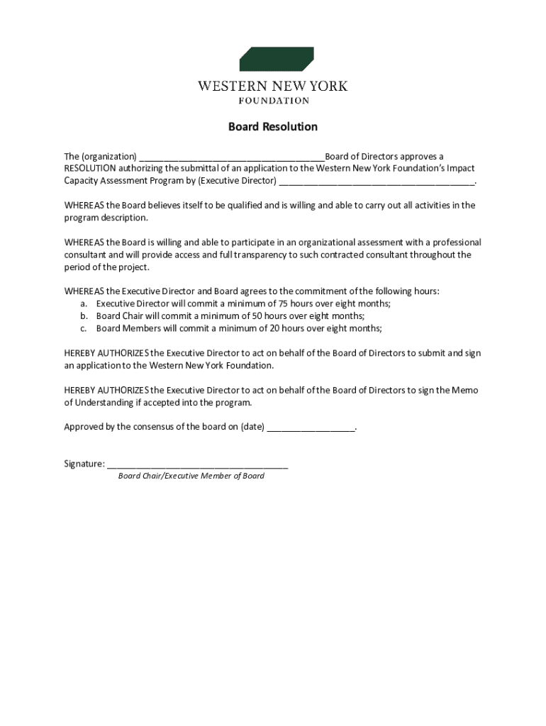 Fillable Online 5.20 Board Resolution Approving Purchase of Property ...