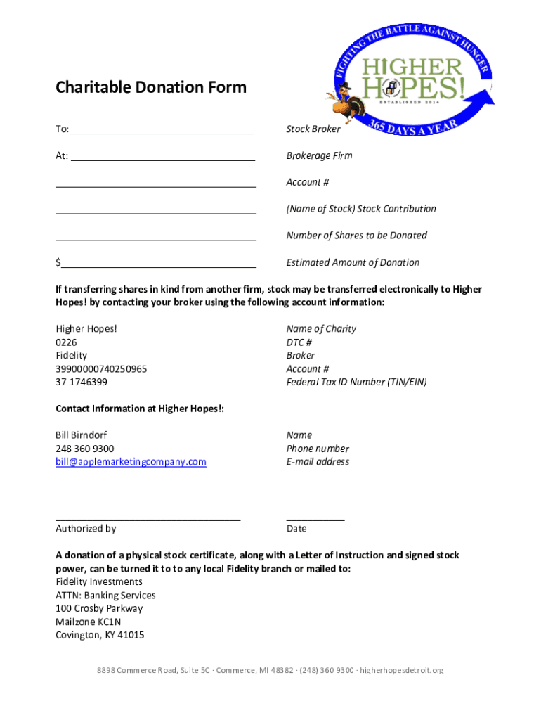 Fillable Online Accounting and Reporting for Stock Gift Donations to ...