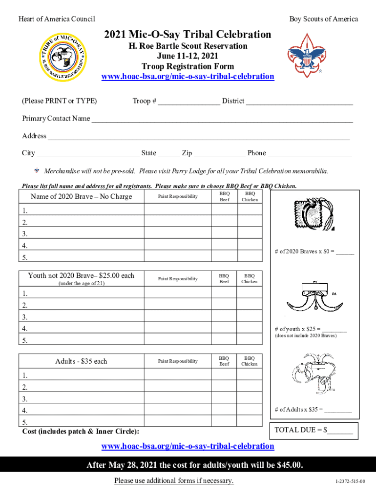Fillable Online Fillable Online H. Roe Bartle Scout Reservation Heart of ... Fax Email Print ...