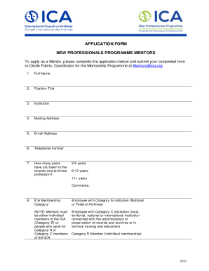 Fillable Online ICA New Professionals Application Form Fax Email Print ...