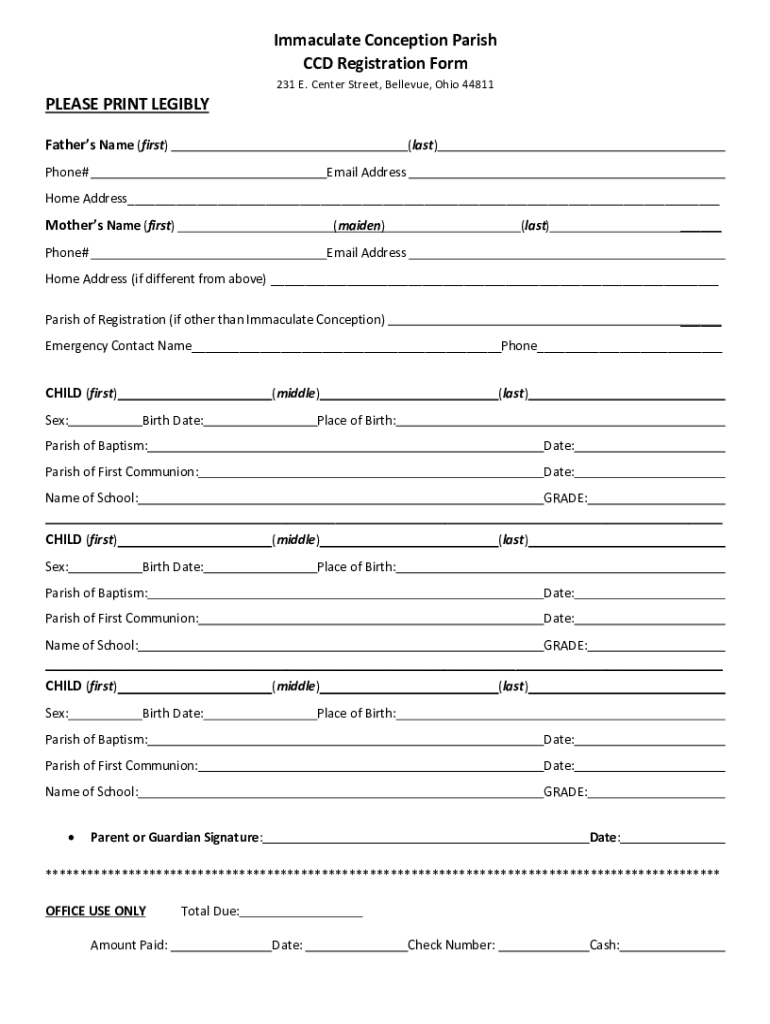 Fillable Online icc-msh.orgjoin-icc-parishICC Parish Registration ...