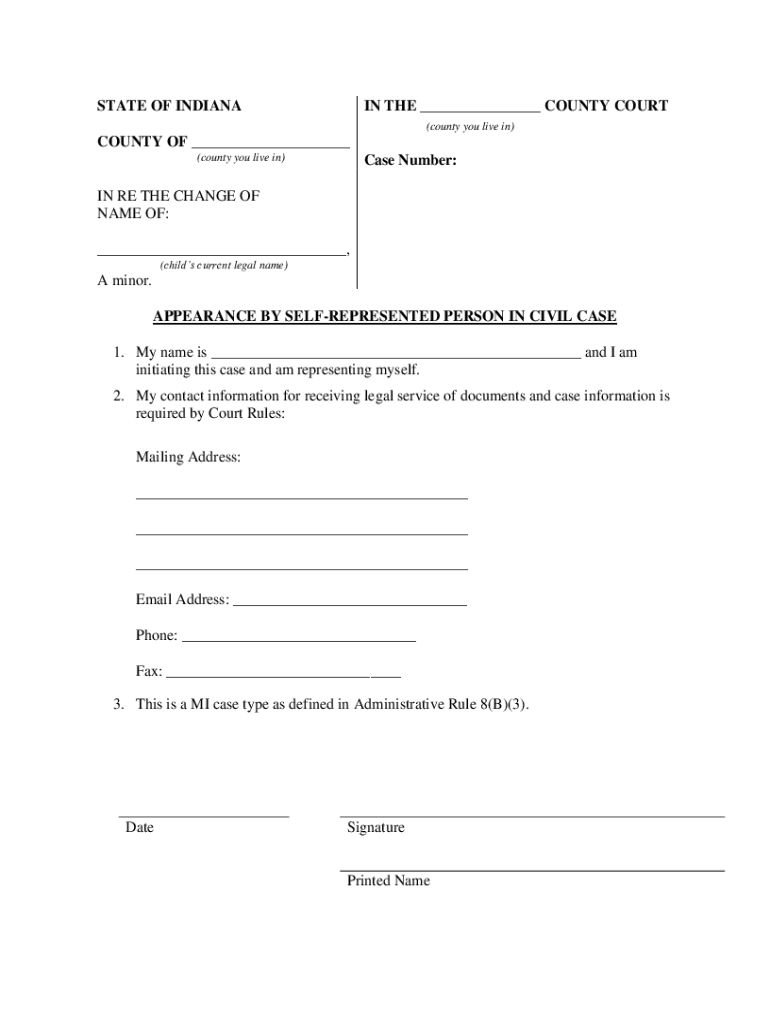 Fillable Online Fill - Free fillable Indiana Legal Help PDF forms Fax ...