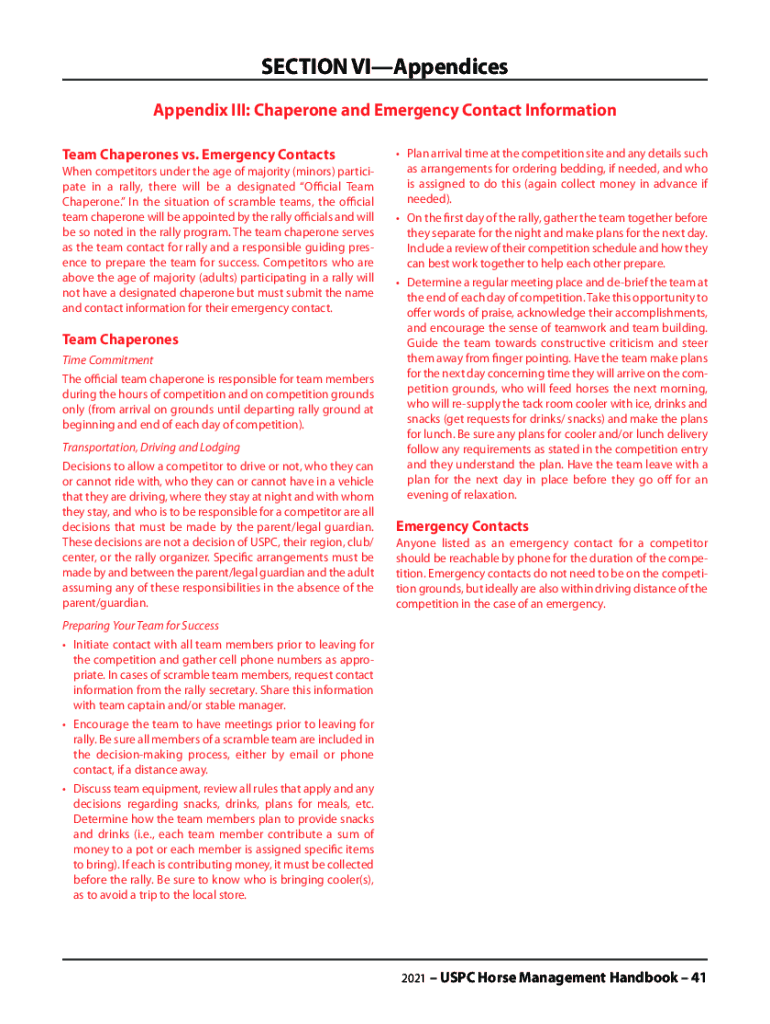 Fillable Online Fillable Online Appendix III: Chaperone and Emergency ... Fax Email Print ...