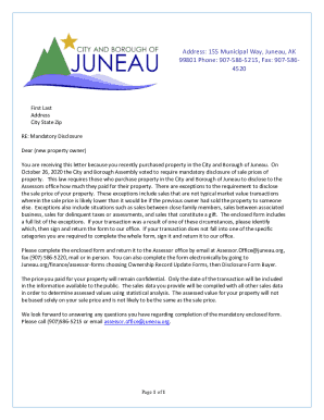 Fillable Online Cover Letter for Disclosure Form Fax Email Print ...