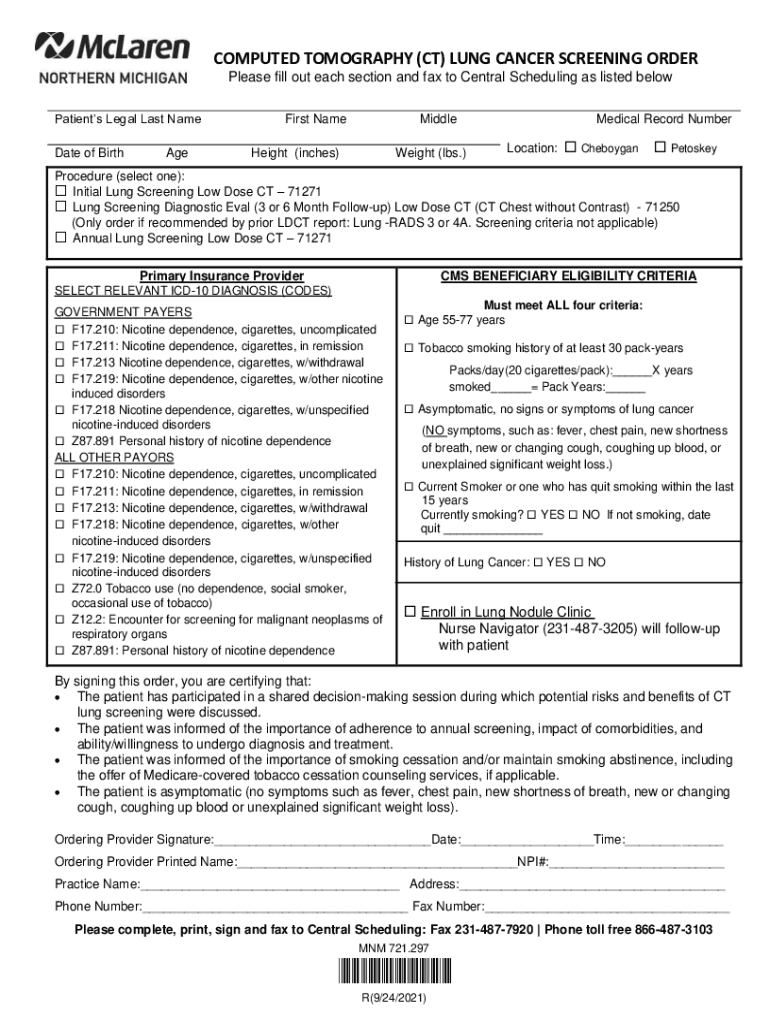 Fillable Online NCA - Screening for Lung Cancer with Low Dose Computed ...