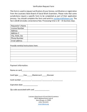 Fillable Online Request a verification of your license, certificate or ...