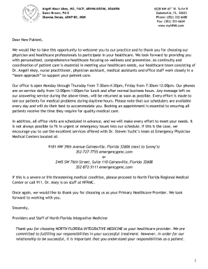 Fillable Online (WELCOME NEW PATIENT LETTER) - Dr. Diane Gibby Fax ...