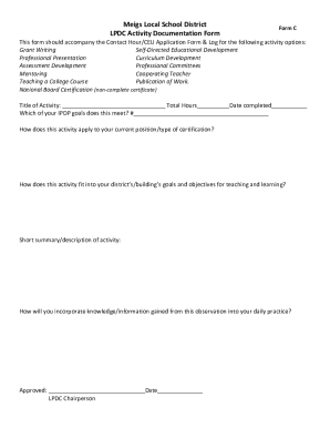 Fillable Online Contact Hour Documentation Form Activity: Date(s ...
