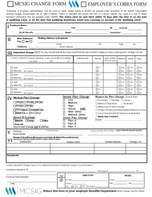 Fillable Online Fillable Online EMPLOYER S COBRA FORM Fax Email Print ...