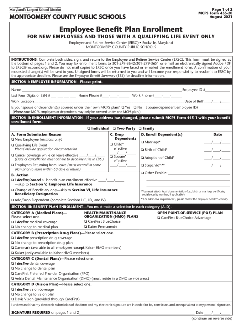 Fillable Online Fillable Online mcps k12 md Flexible Spending Account ...