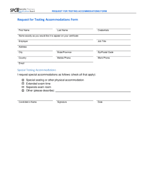 Fillable Online Request for Testing Accommodations Form Fax Email Print ...