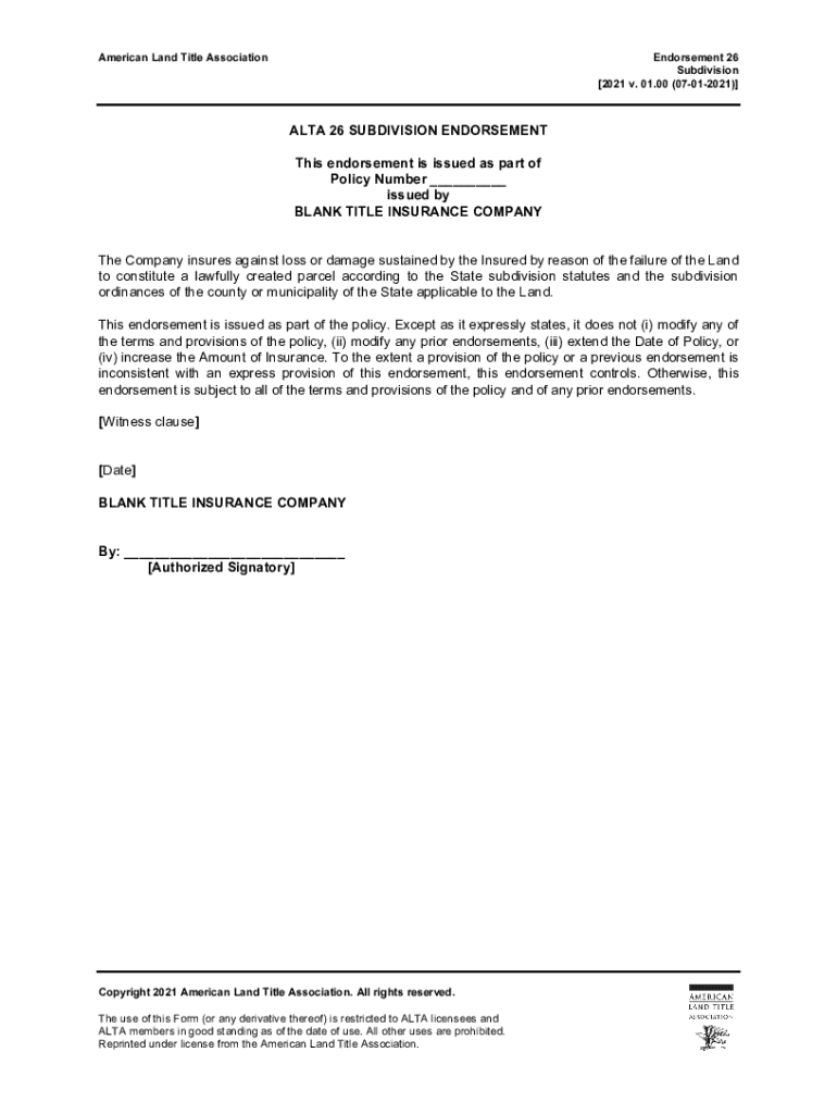 Fillable Online ALTA Endorsement Supplement to the STG Request for ...