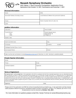 Fillable Online NSO Concerto Competition Application Form Fax Email ...