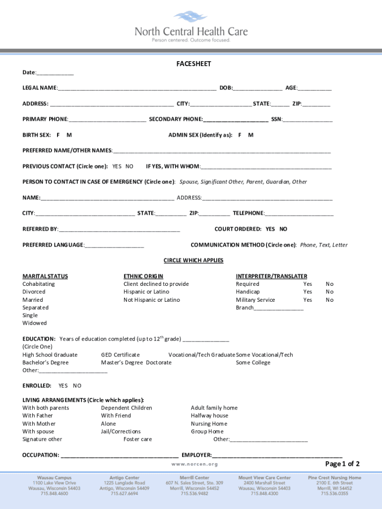 Fillable Online Legal Full Name: Date of Birth: SSN: Address: Primary ...