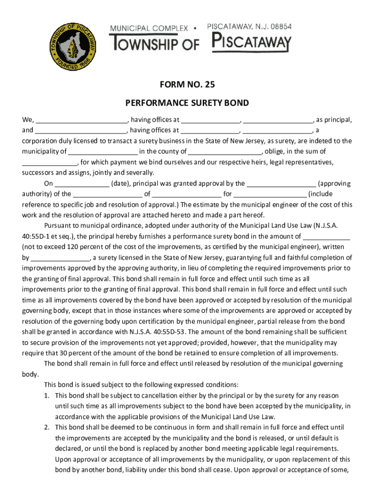 Fillable Online Performance Bond Template Pdf - Maricopa County, AZ Fax ...