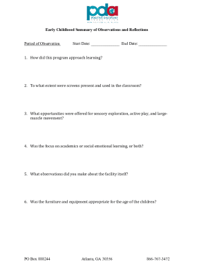 Fillable Online ECE - Summary Observation-Reflection Form 7.26.21.pdf ...
