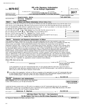 Fillable Online Fillable Online Form 8879-EO - Form 990 - Family Pass ...