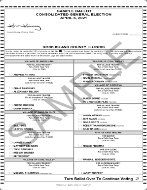 Fillable Online SAMPLE BALLOT CONSOLIDATED GENERAL ELECTION APRIL ...