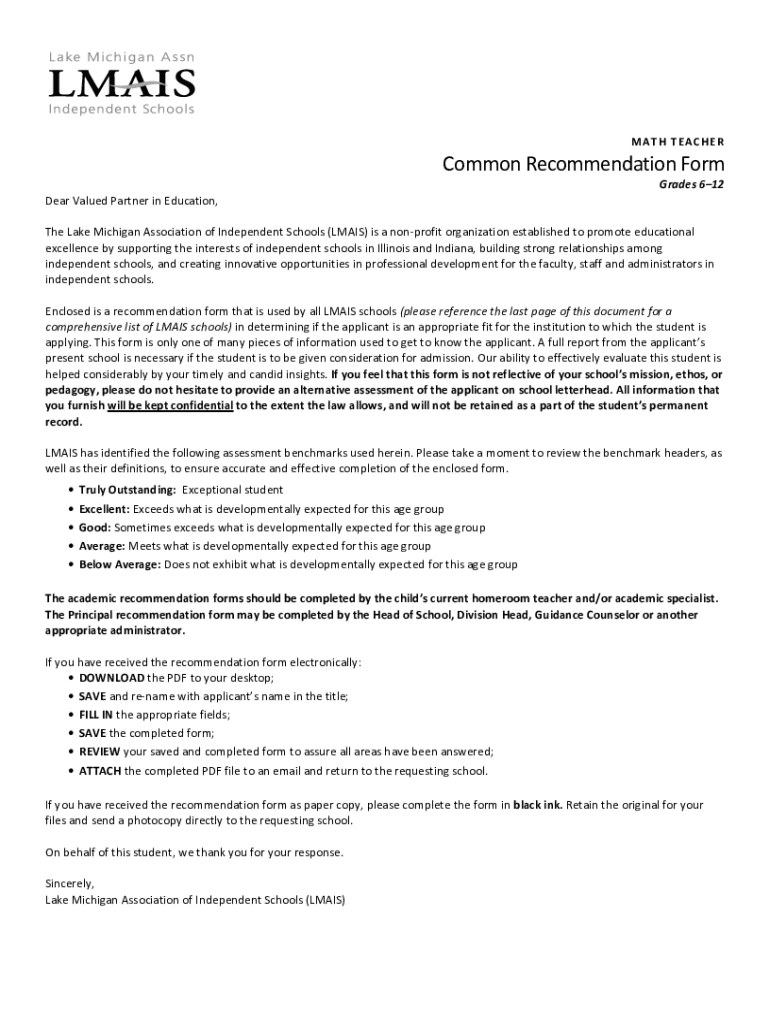Fillable Online 2022-2023 Gr 6-12 Math Recommendation Form.pdf Fax ...