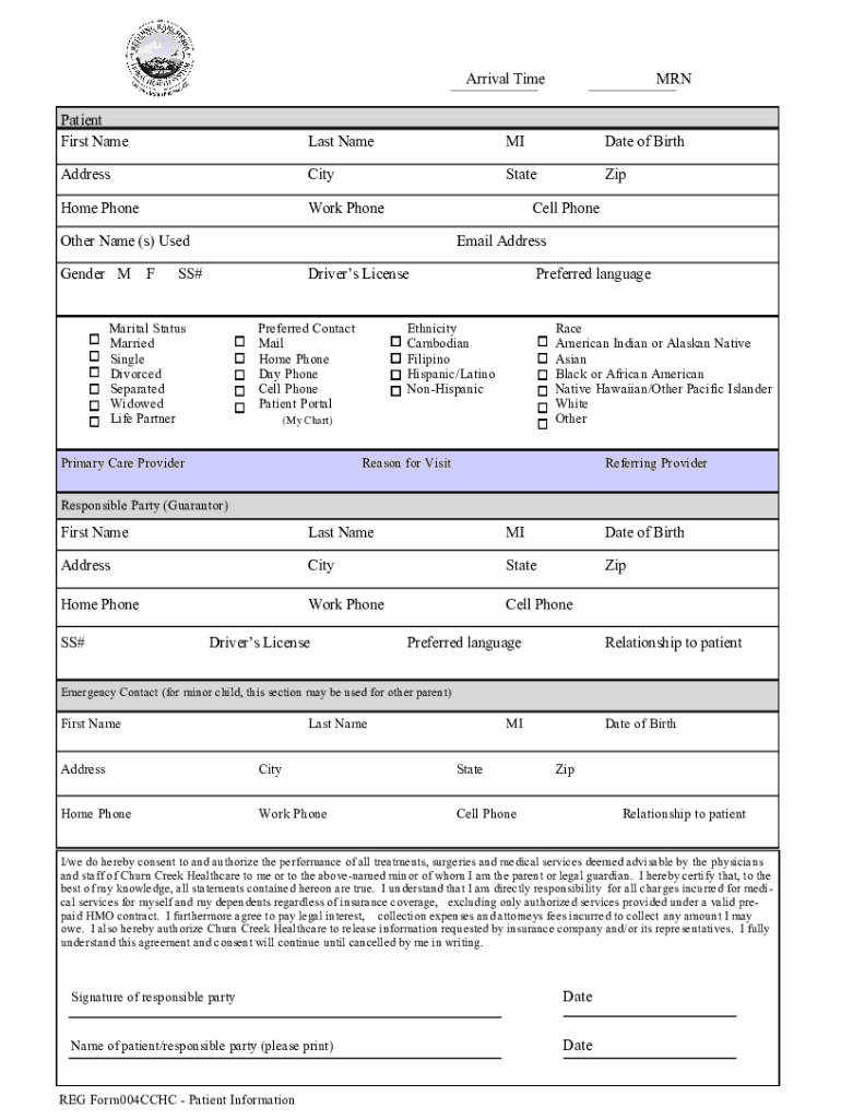 Fillable Online Patient RegistrationToday's date: Doc TemplatepdfFiller Fax Email Print