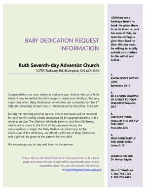 Fillable Online Baby Dedication Request Form.pdf Fax Email Print ...