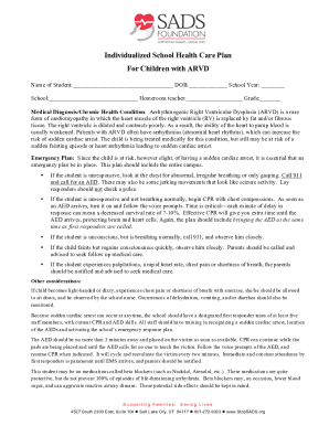 Fillable Online Individualized School Health Care Plan For a Student ...