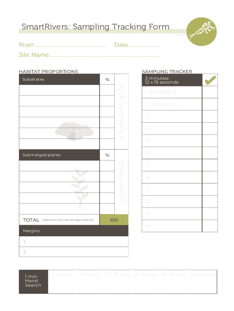 Fillable Online Kick Sampling Tracking Form - salmon-trout.org Fax ...