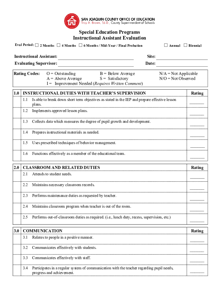 Fillable Online CLASSIFIED PERFORMANCE EVALUATION REPORT Sjcoe fillable-online-classified-performance-evaluation-report-sjcoe