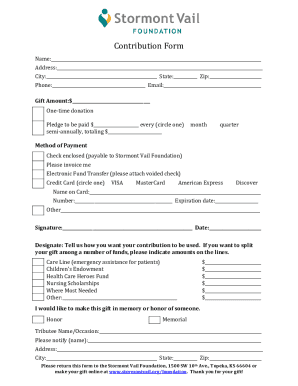 Fillable Online STATE CHARITABLE CAMPAIGN DONOR CONTRIBUTION FORM Fax ...