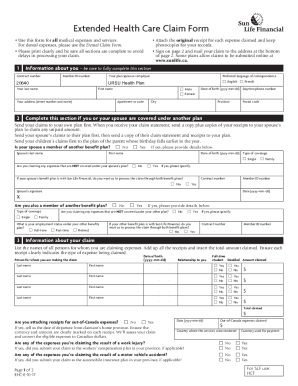 Fillable Online Extended Health Care Claim Form - About RBC Fax Email ...