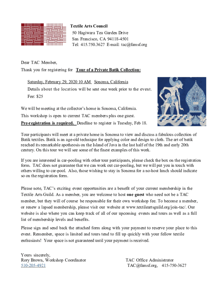 Fillable Online Reg form batik tour.docx Fax Email Print - pdfFiller