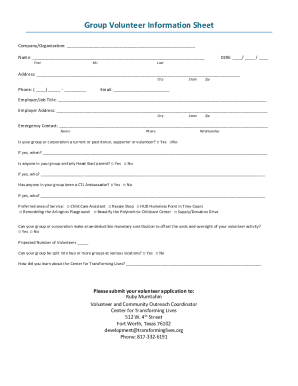 Fillable Online Group Volunteer Application.docx Fax Email Print ...