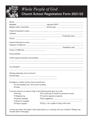 Fillable Online 2021-2022 Enrollment Application Form Fax Email Print - pdfFiller