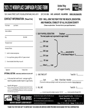 Fillable Online Fillable Online 2018 Workplace Pledge Form.pub Fax ...