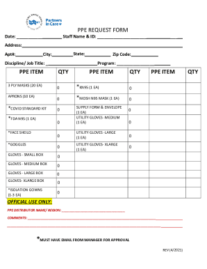 Fillable Online PPE REQUEST FORM - frontline.vnsny.org Fax Email Print ...