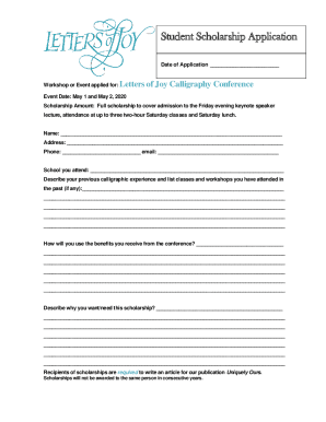 Fillable Online Fillable Online Teacher Scholarship Application - Write ...