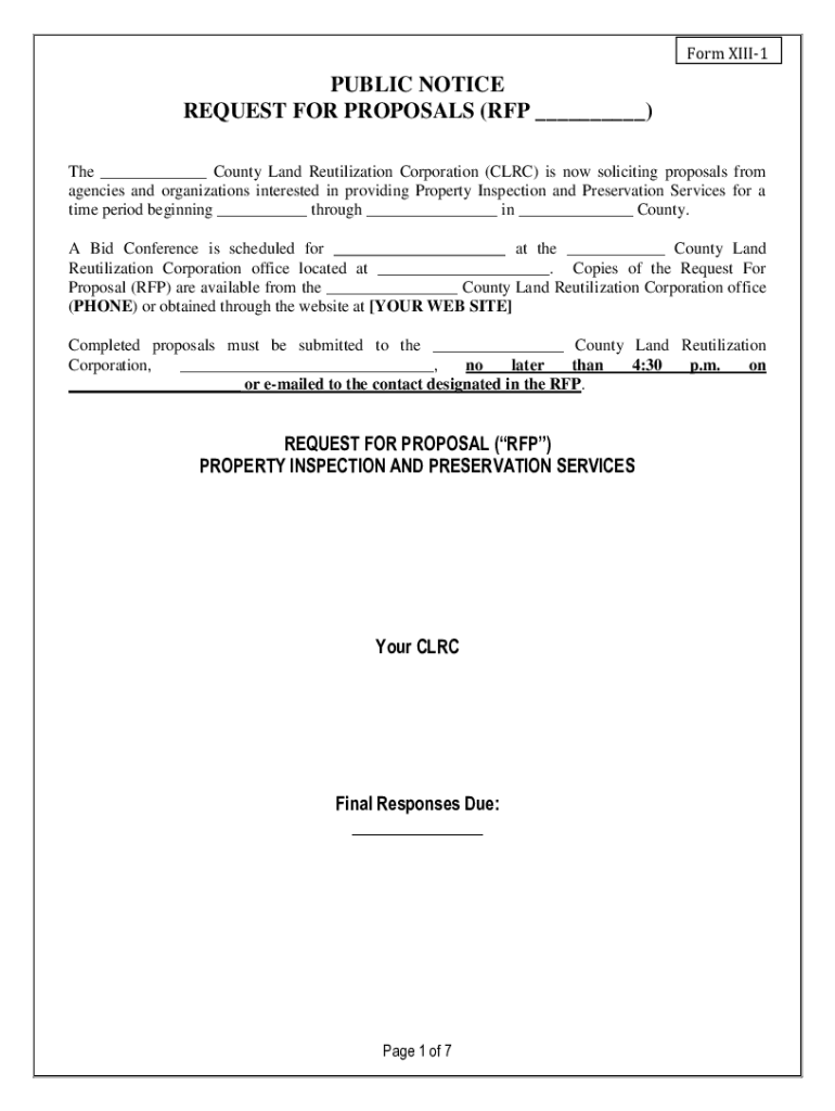 Fillable Online Request for Proposals Asbestos Testing Services For ...