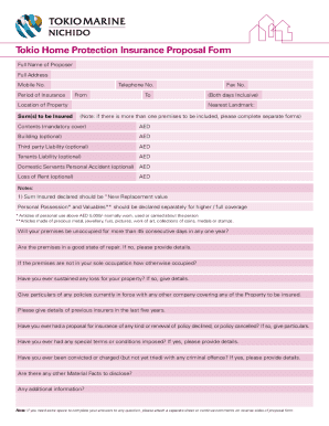 Fillable Online Home Proposal Form Fax Email Print - pdfFiller