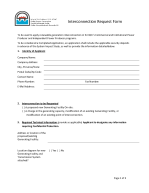 Fillable Online Interconnection Request Form - Qulliq Energy Fax Email Print - pdfFiller