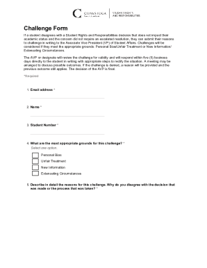 Fillable Online Challenge Form for Formal Resolution Fax Email Print ...