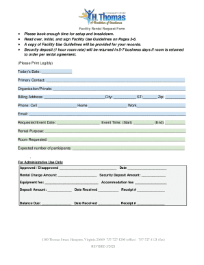 Fillable Online Facilities Management Policy and Procedures Fax Email ...