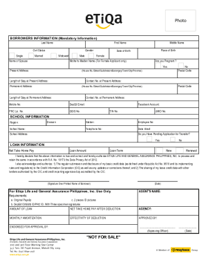 Fillable Online DepEd Teachers Forms Etiqa Life and General Assurance ...