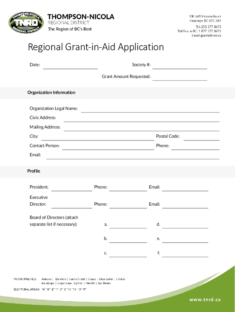 Fillable Online Edit to Add: The TNRD... - Thompson-Nicola Regional ...