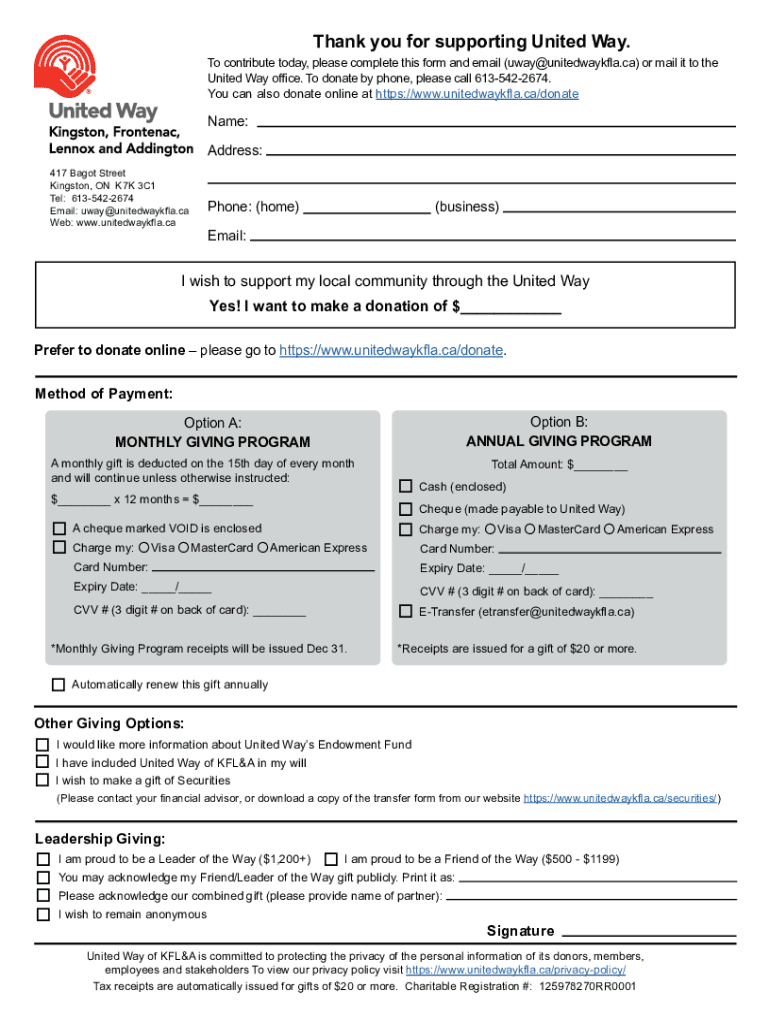 Fillable Online 2021-22 UNITED WAY WORKPLACE PLEDGE FORM Fax Email ...