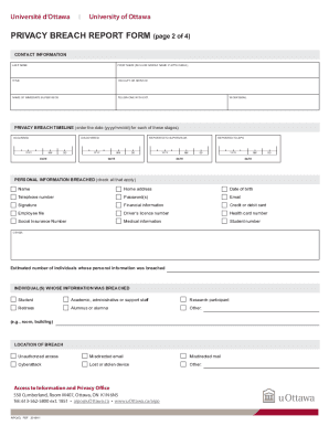 Fillable Online PRIVACY BREACH REPORT FORM Fax Email Print - pdfFiller