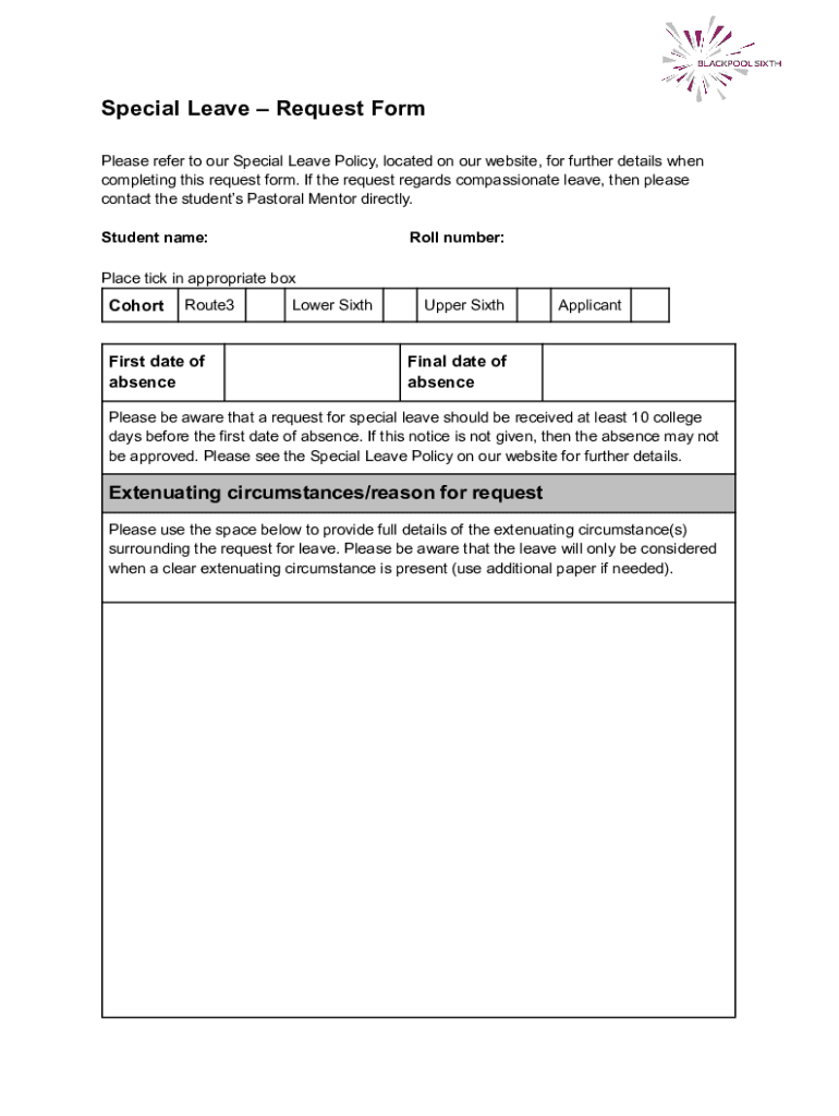 Fillable Online Special LeaveRequest form (2).docx Fax Email Print ...